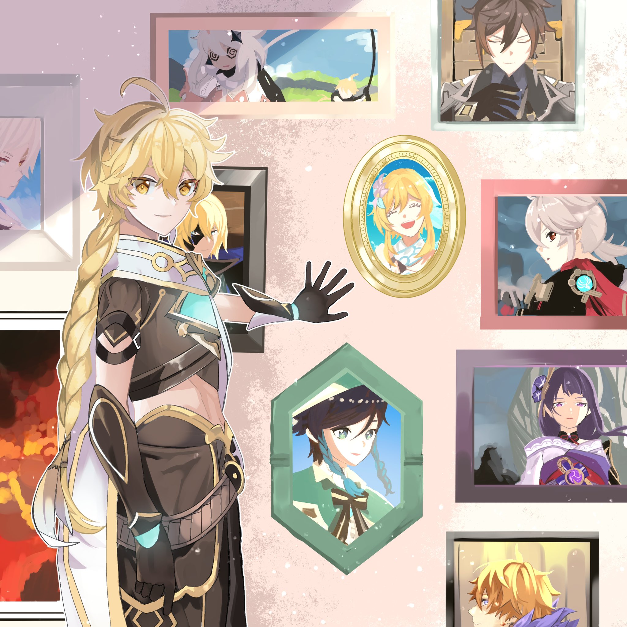 The Big ImageBoard (TBIB) - 1boy aether (genshin impact) ahoge arm ...