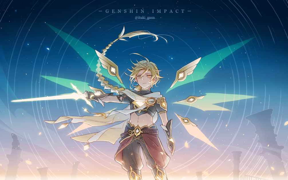 The Big ImageBoard (TBIB) - 1boy aether (genshin impact) ahoge arm ...