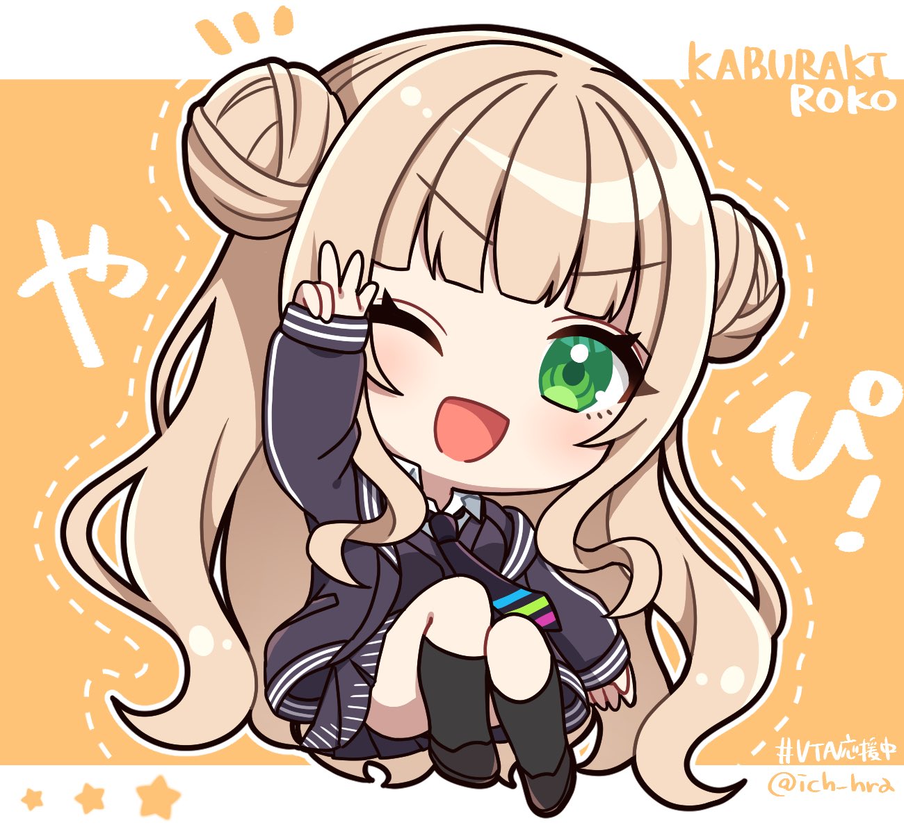 The Big ImageBoard (TBIB) - 1girl arm up black jacket black necktie black socks blonde hair ...