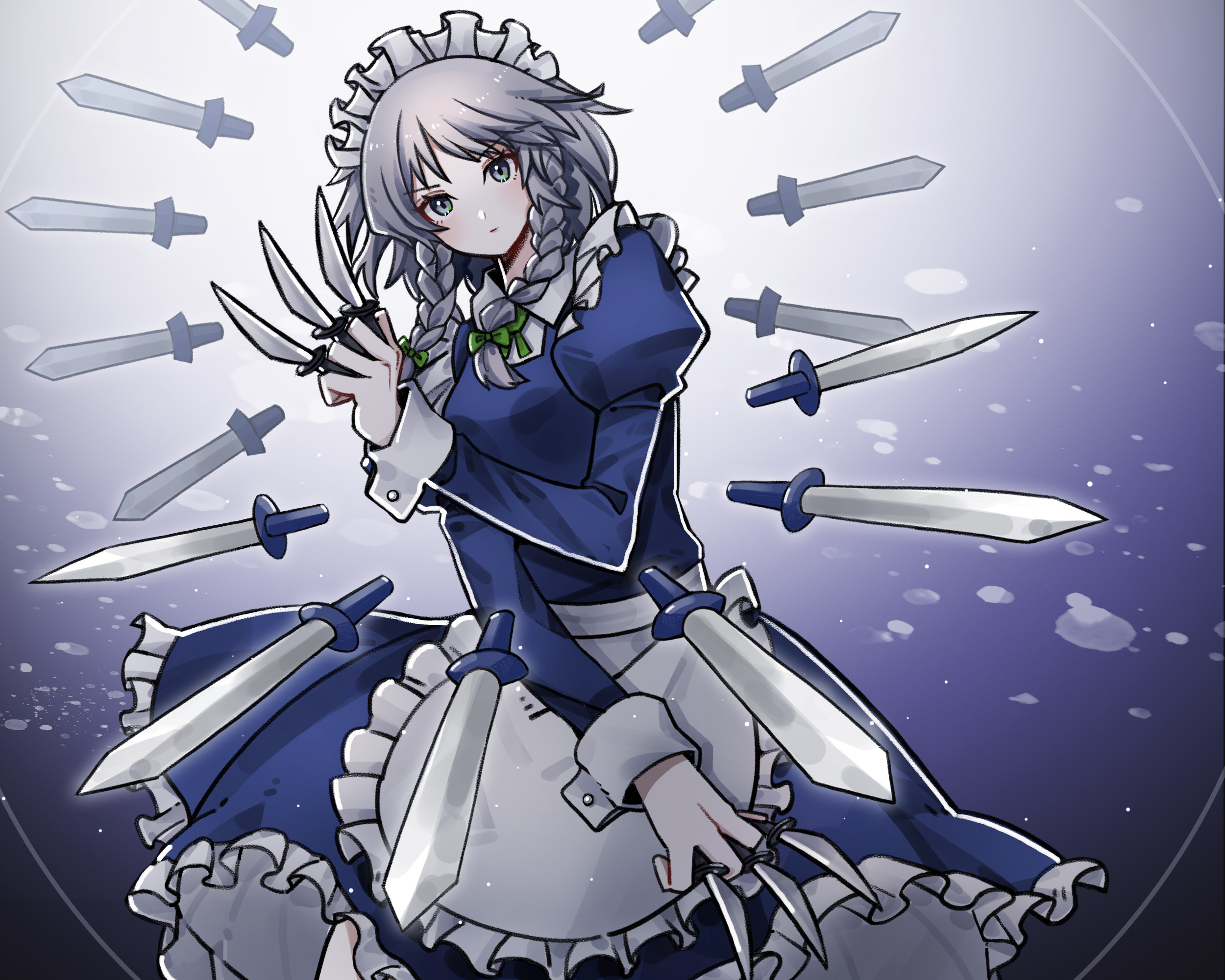 The Big ImageBoard (TBIB) - 1girl apron between fingers bonfire01 braid ...