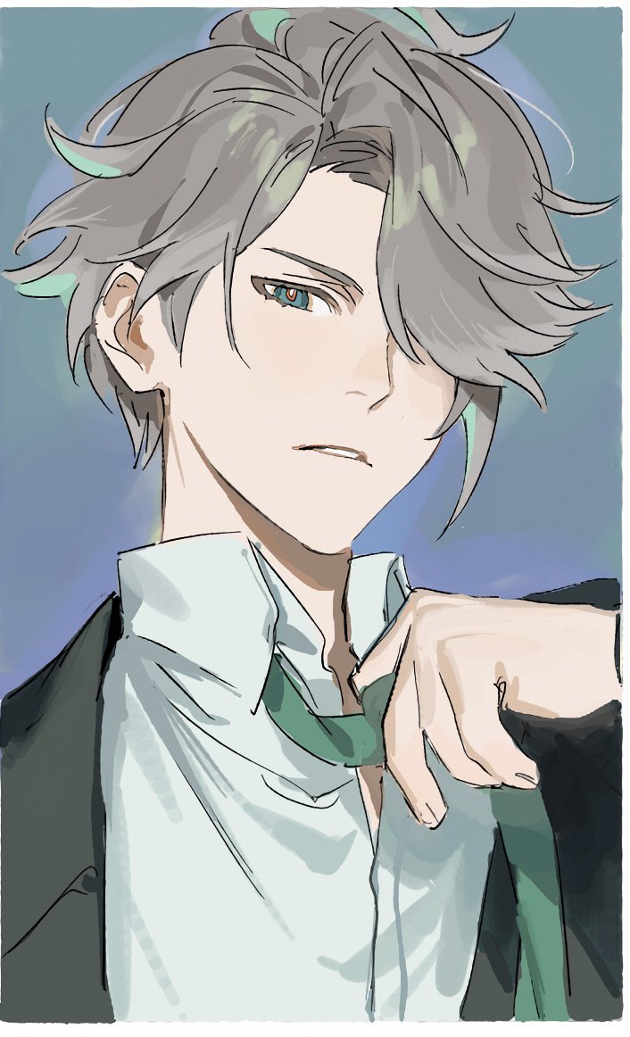 The Big ImageBoard (TBIB) - 1boy 42u16 adjusting clothes adjusting necktie alternate costume ...