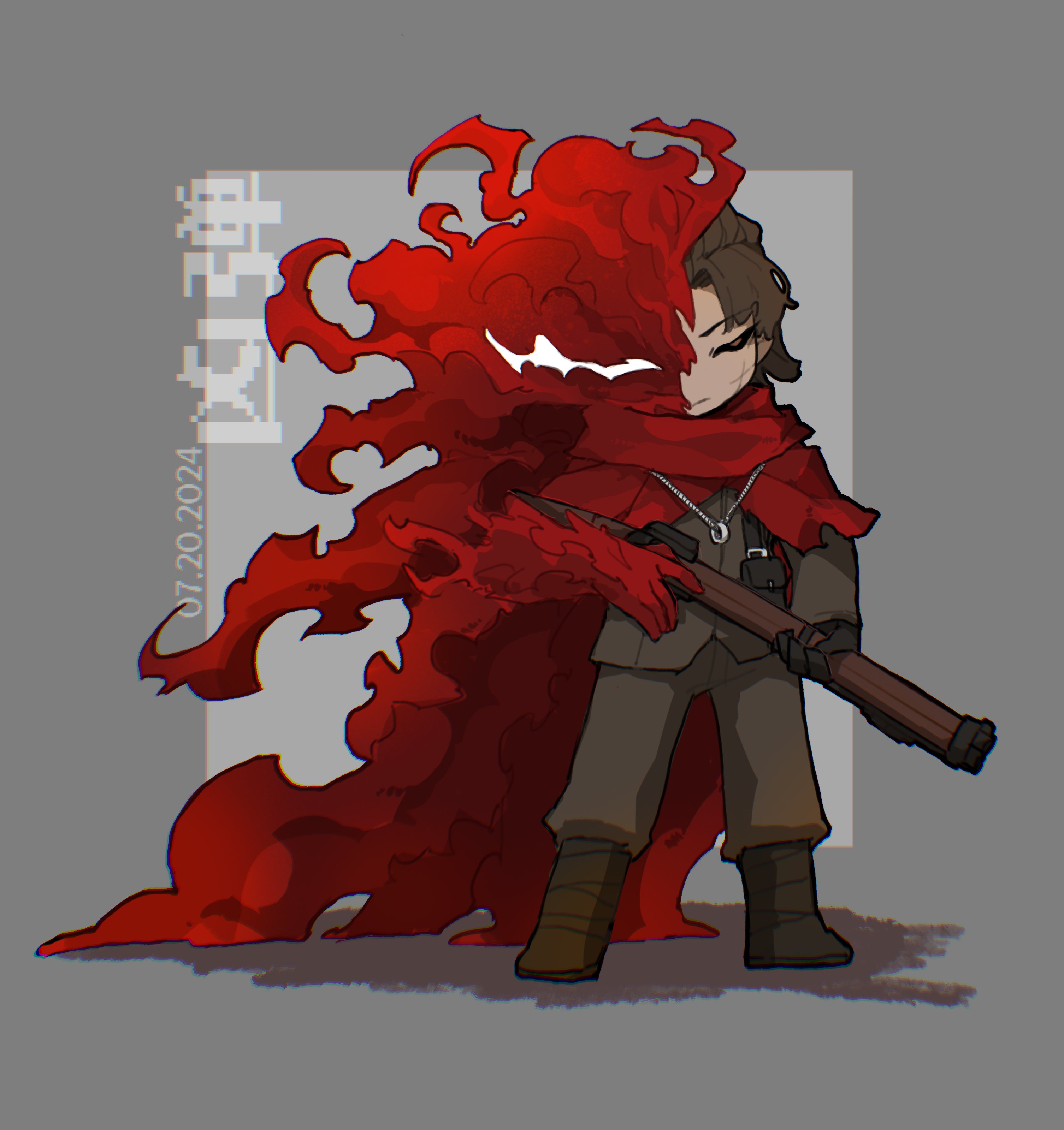 The Big ImageBoard (TBIB) - absurdres brown hair chibi coat dark skin ...