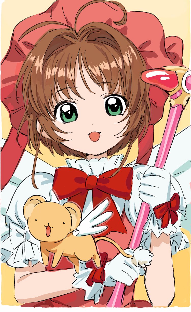 The Big ImageBoard (TBIB) - 1girl 42u16 antenna hair bow brown hair cardcaptor sakura dress ...
