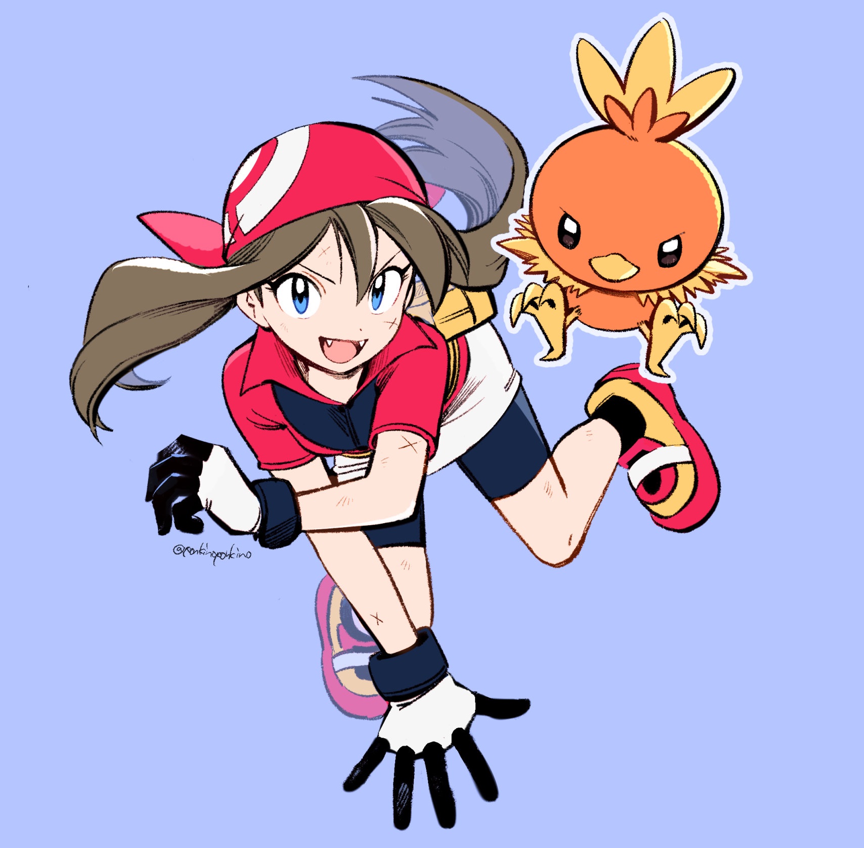 The Big ImageBoard (TBIB) - 1girl bandana beak black shorts brown hair ...