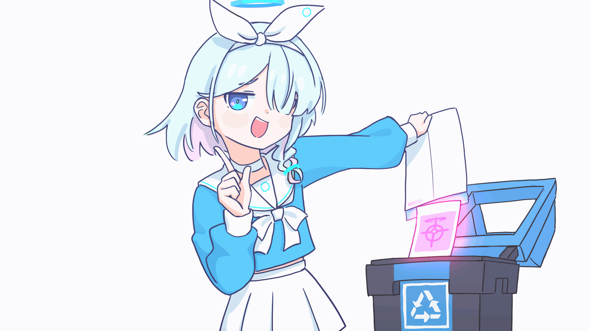 The Big ImageBoard (TBIB) - 1girl animated animated gif arona (blue archive) blue archive blue ...