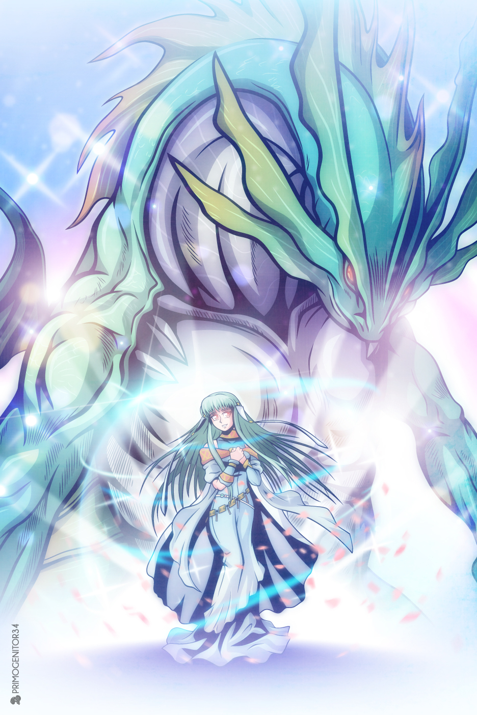The Big ImageBoard (TBIB) - 1girl bare shoulders blue background blue ...