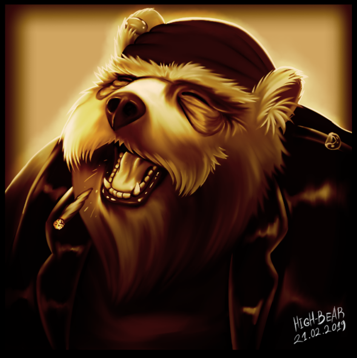 The Big ImageBoard (TBIB) - 2019 anthro beard black nose cute fangs digital media (artwork) eyes ...