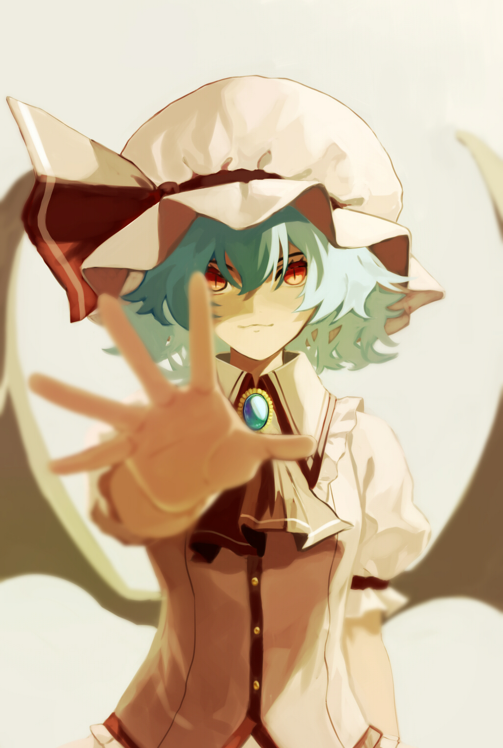 The Big Imageboard Tbib Ascot Ashisaki Bat Wings Blue Hair Blurry
