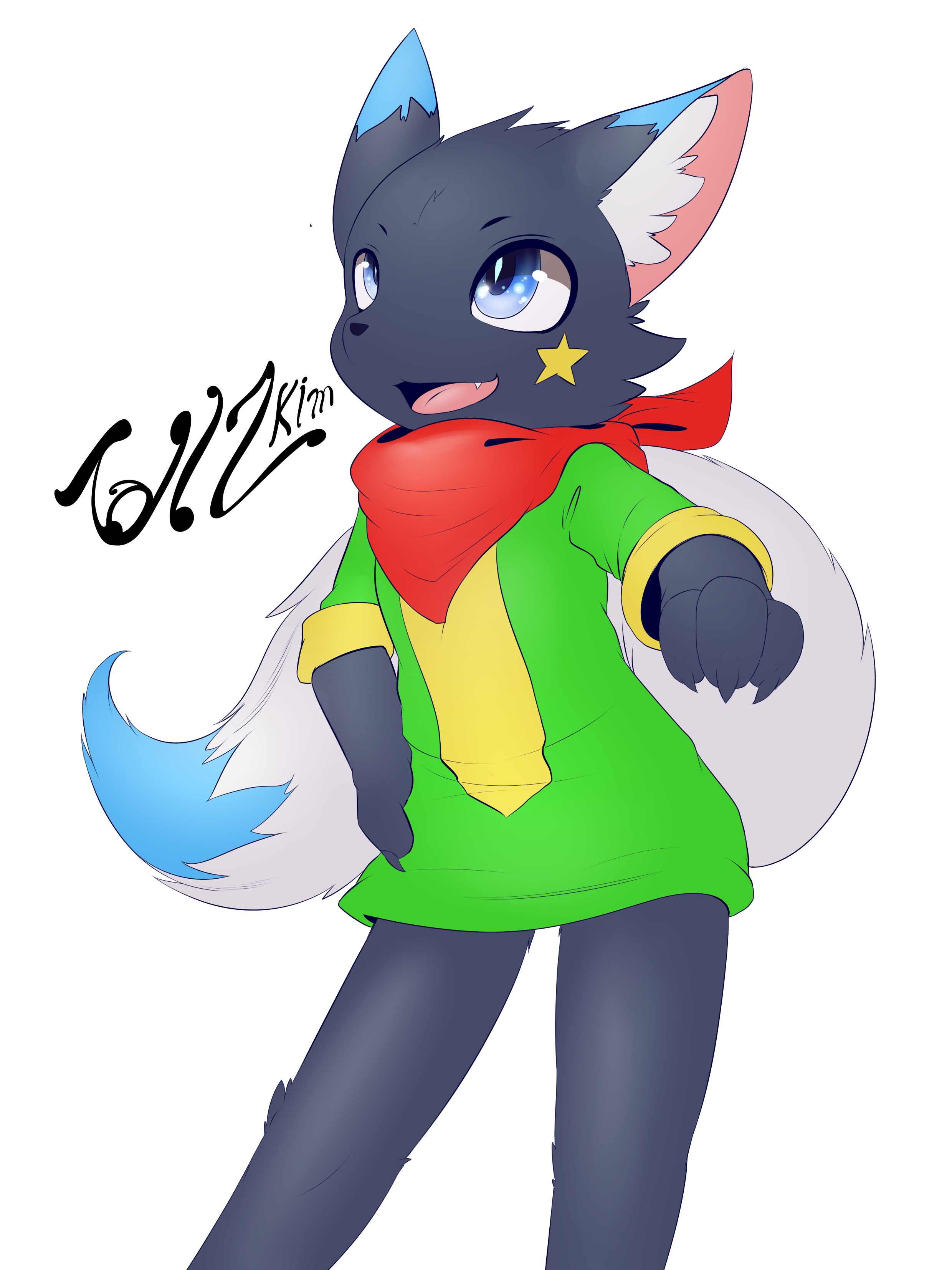 The Big ImageBoard (TBIB) - 2016 absurd res anthro bandanna black body black fur blue body blue ...