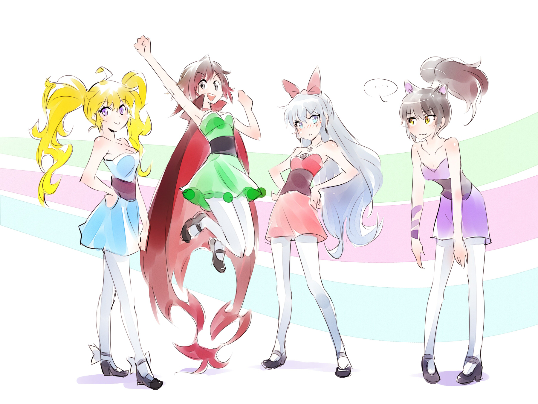 The Big ImageBoard (TBIB) - ... 4girls alternate hairstyle animal ears ...