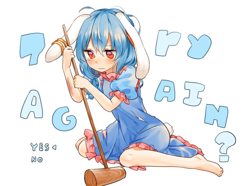 The Big ImageBoard (TBIB) - 1girl animal ears bad id bad twitter id barefoot blue dress blue ...