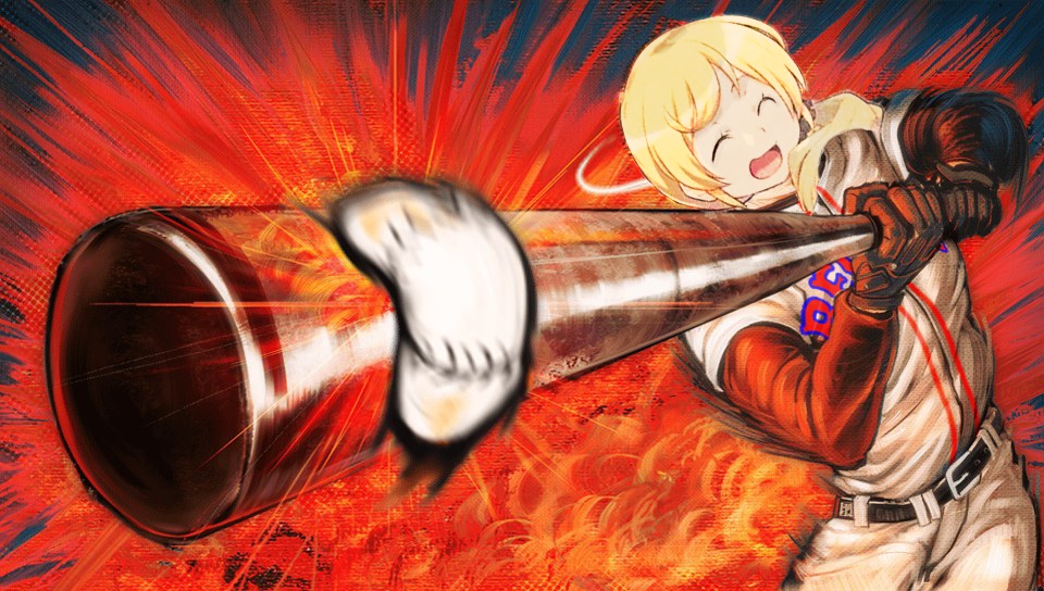 The Big ImageBoard (TBIB) - 1girl baseball baseball bat blonde hair danganronpa ellen baker head ...