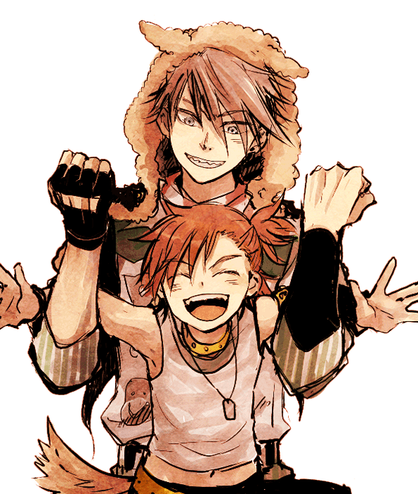 The Big ImageBoard (TBIB) - 2boys akuno hideo animal hood bad id bad pixiv id bracelet brown ...