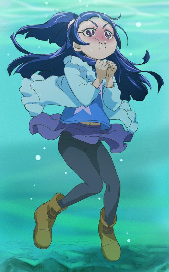 The Big Imageboard Tbib Air Bubble Black Legwear Blue Hair Blush