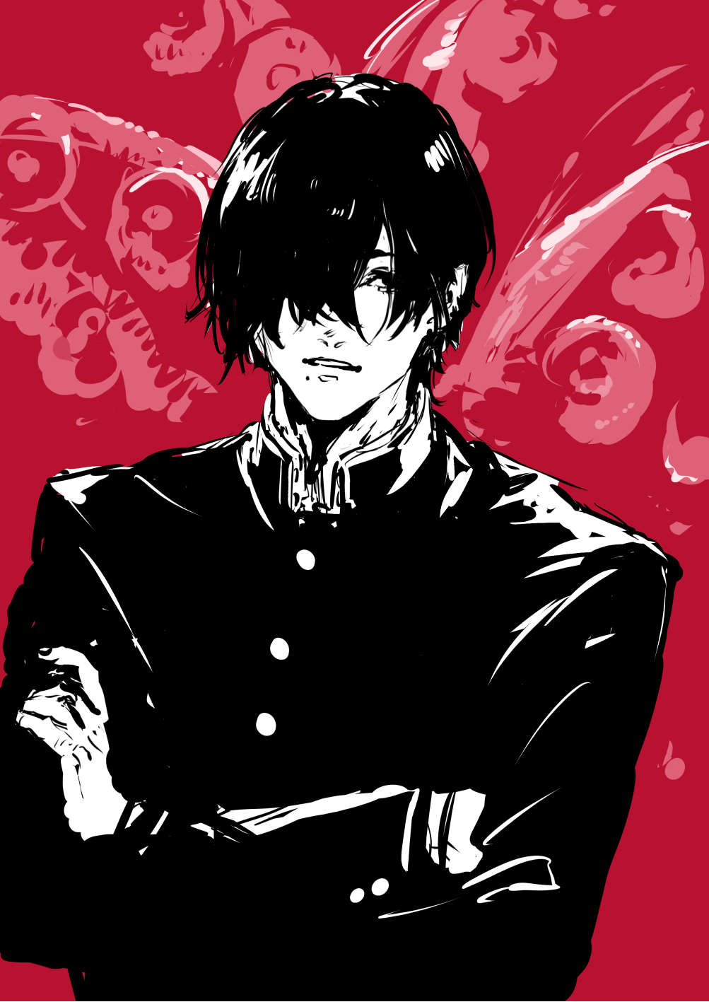 The Big ImageBoard (TBIB) - 1boy black eyes black hair chainsaw man highres male focus osakana ...