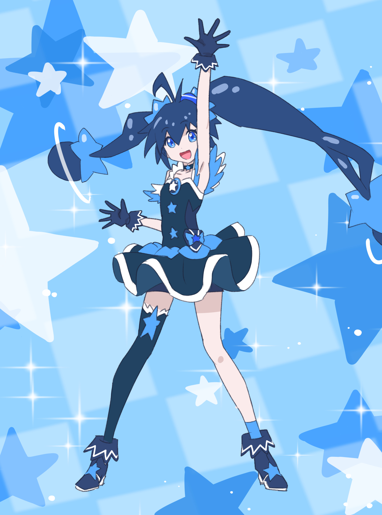 The Big ImageBoard (TBIB) - 1girl 32zzz ahoge bare arms black dress black gloves black hair ...