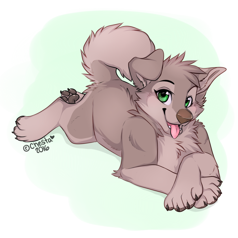 The Big ImageBoard (TBIB) - ambiguous gender canine chesta cute fangs feral fur grey fur looking ...