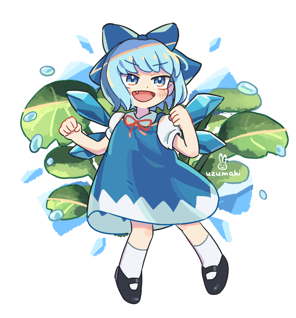 The Big ImageBoard (TBIB) - 1girl :d black footwear blue bow blue dress blue eyes blue hair bow ...