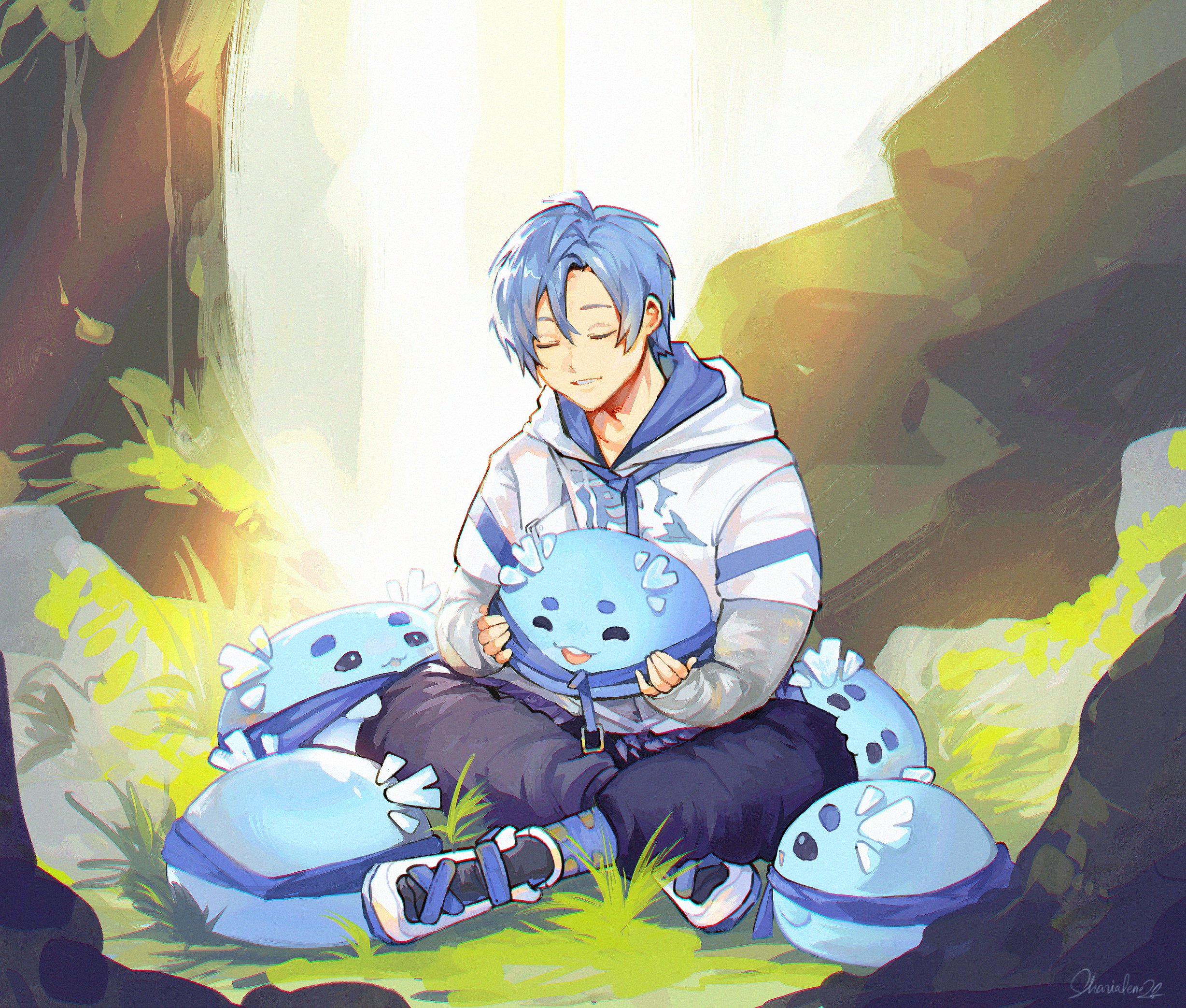 The Big ImageBoard (TBIB) - 1boy altventurer (regis altare) blue hair ...