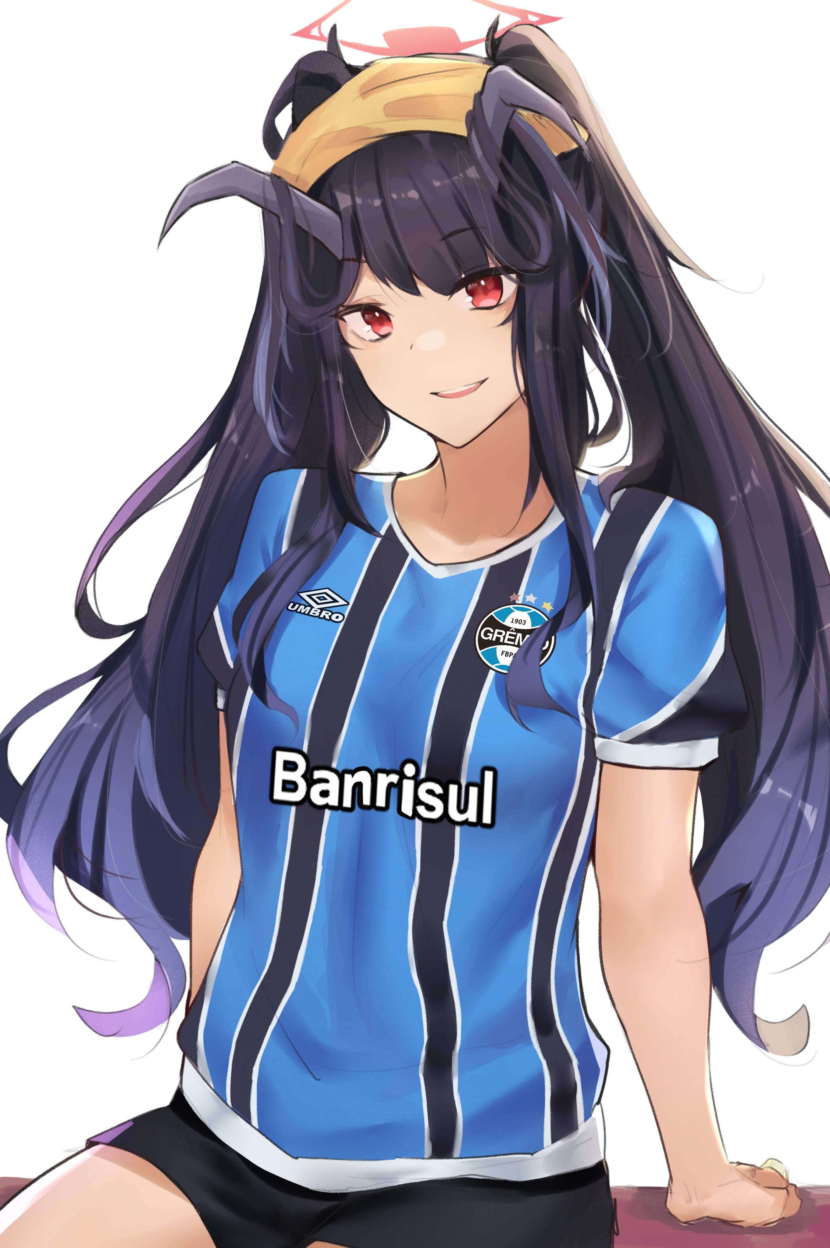 The Big ImageBoard (TBIB) - 1girl absurdres black hair black shorts blue archive commission ...