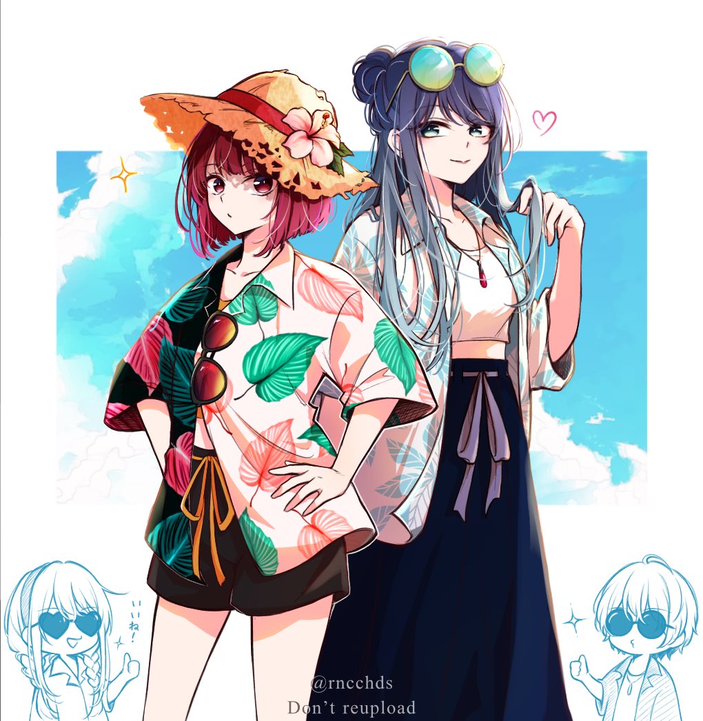 The Big ImageBoard (TBIB) - 1boy 3girls arima kana black shirt black shorts blue eyes blue hair ...