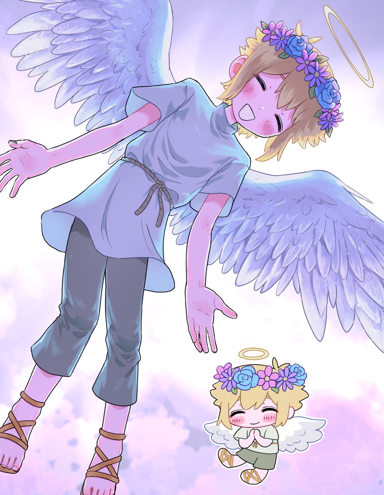 The Big ImageBoard (TBIB) - 1boy angel angel wings basil (faraway) (omori) basil (omori) blonde ...