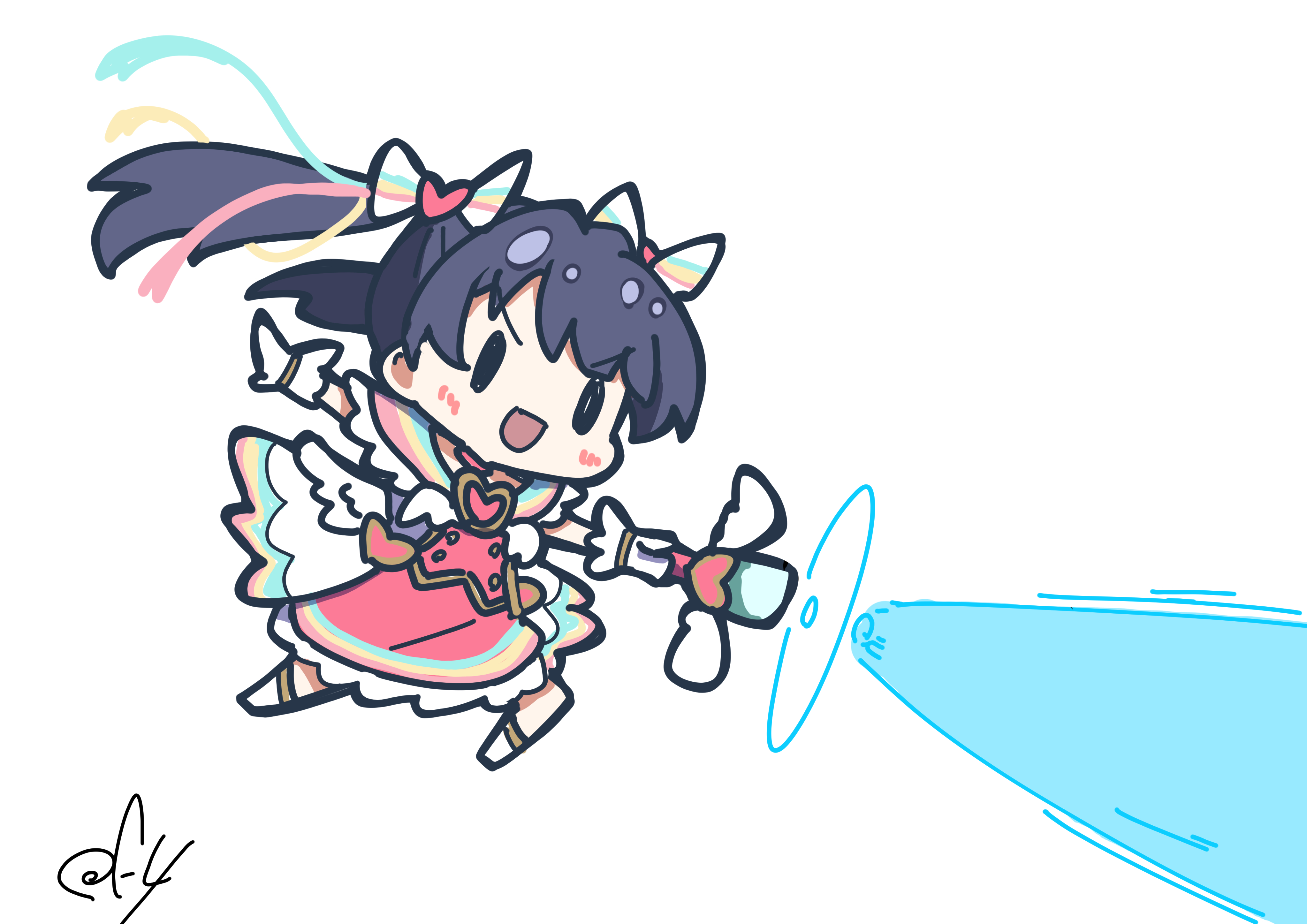 The Big ImageBoard (TBIB) - 1girl :d absurdres blue hair bow buttons ...