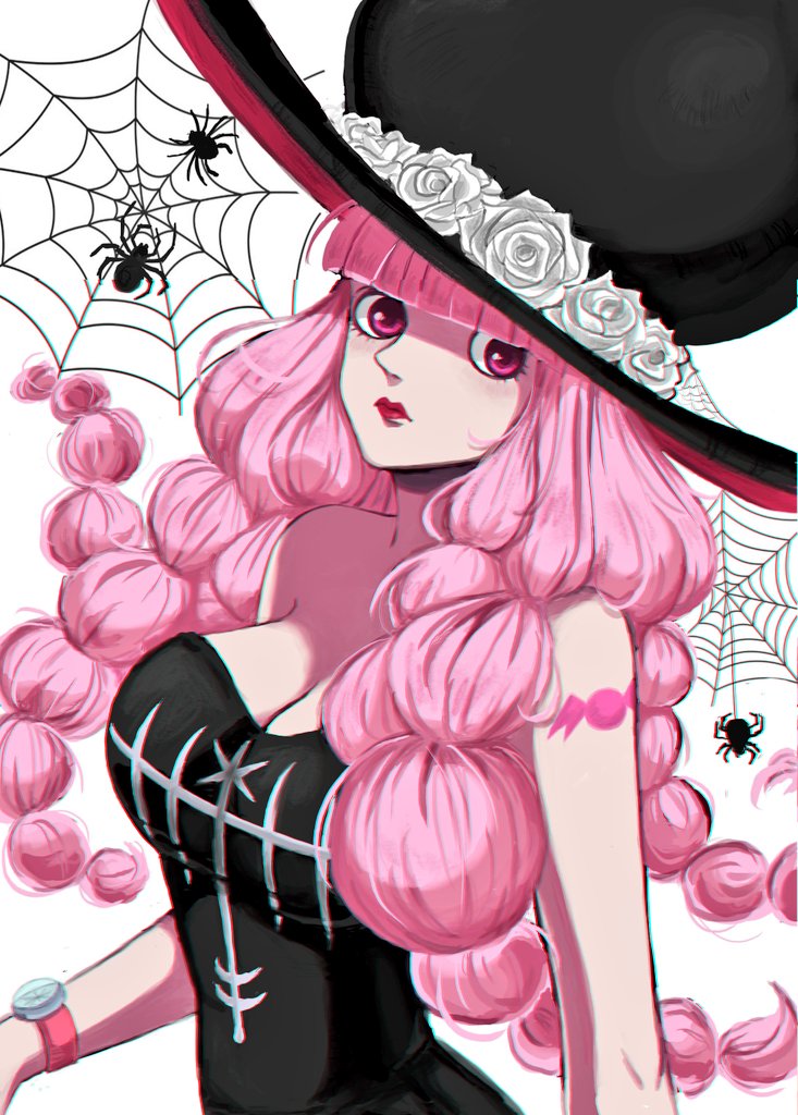 The Big ImageBoard (TBIB) - 1girl arm tattoo bare shoulders bat tattoo black dress black hat ...