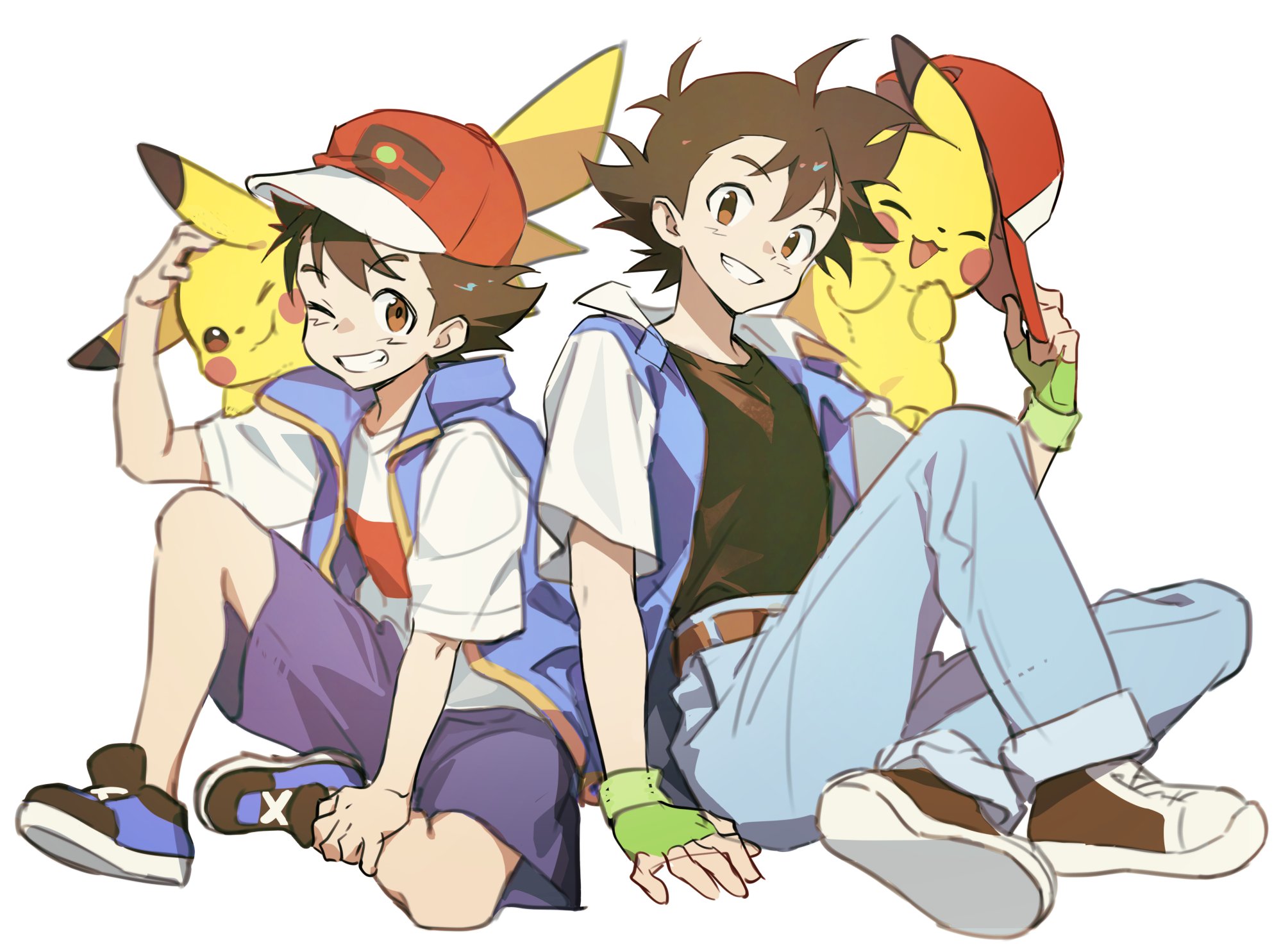 The Big ImageBoard (TBIB) - 2boys ash ketchum black hair brown eyes ...