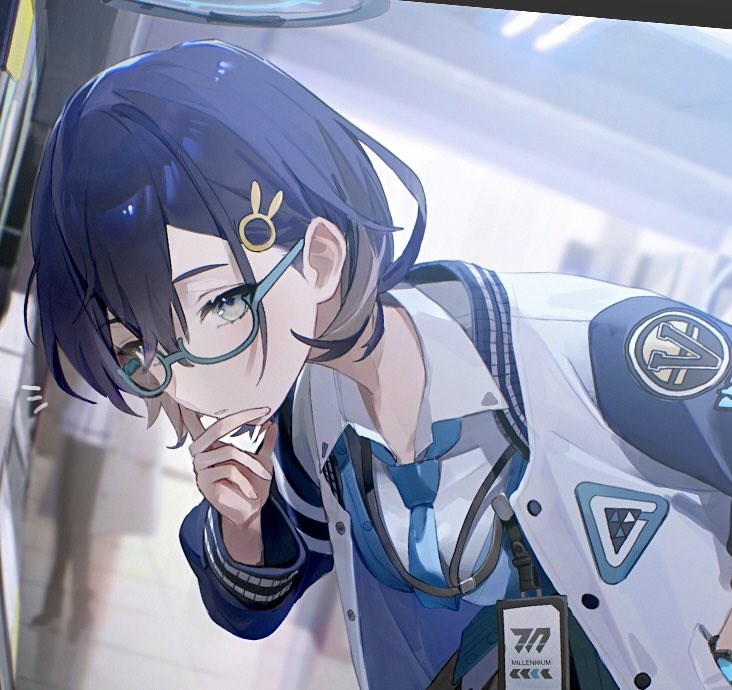 The Big ImageBoard (TBIB) - 2girls bent over black pantyhose blue-framed eyewear blue archive ...