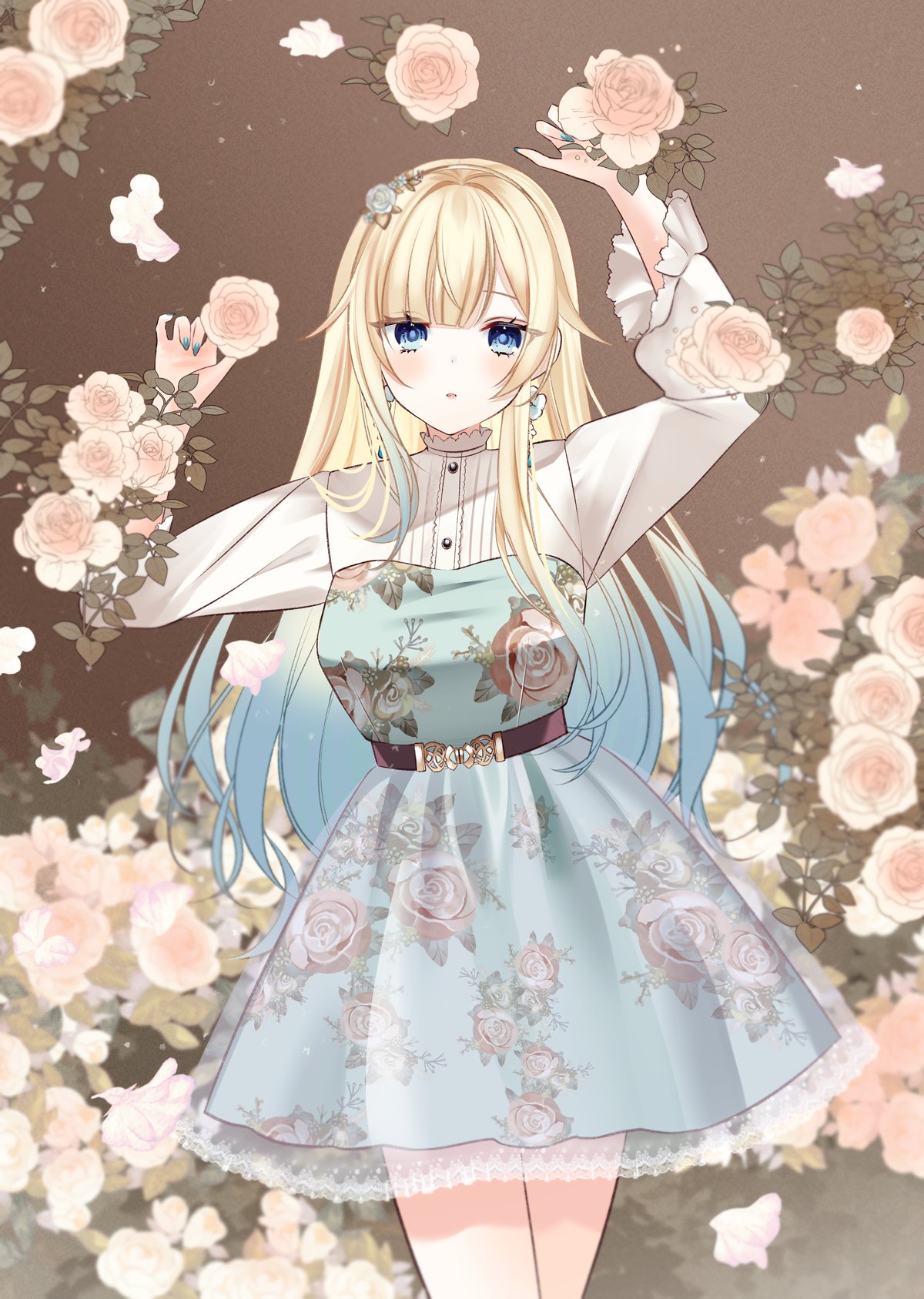 The Big ImageBoard (TBIB) - 1girl aizawa ema aizawa ema (3rd costume) aqua dress aqua hair arms ...