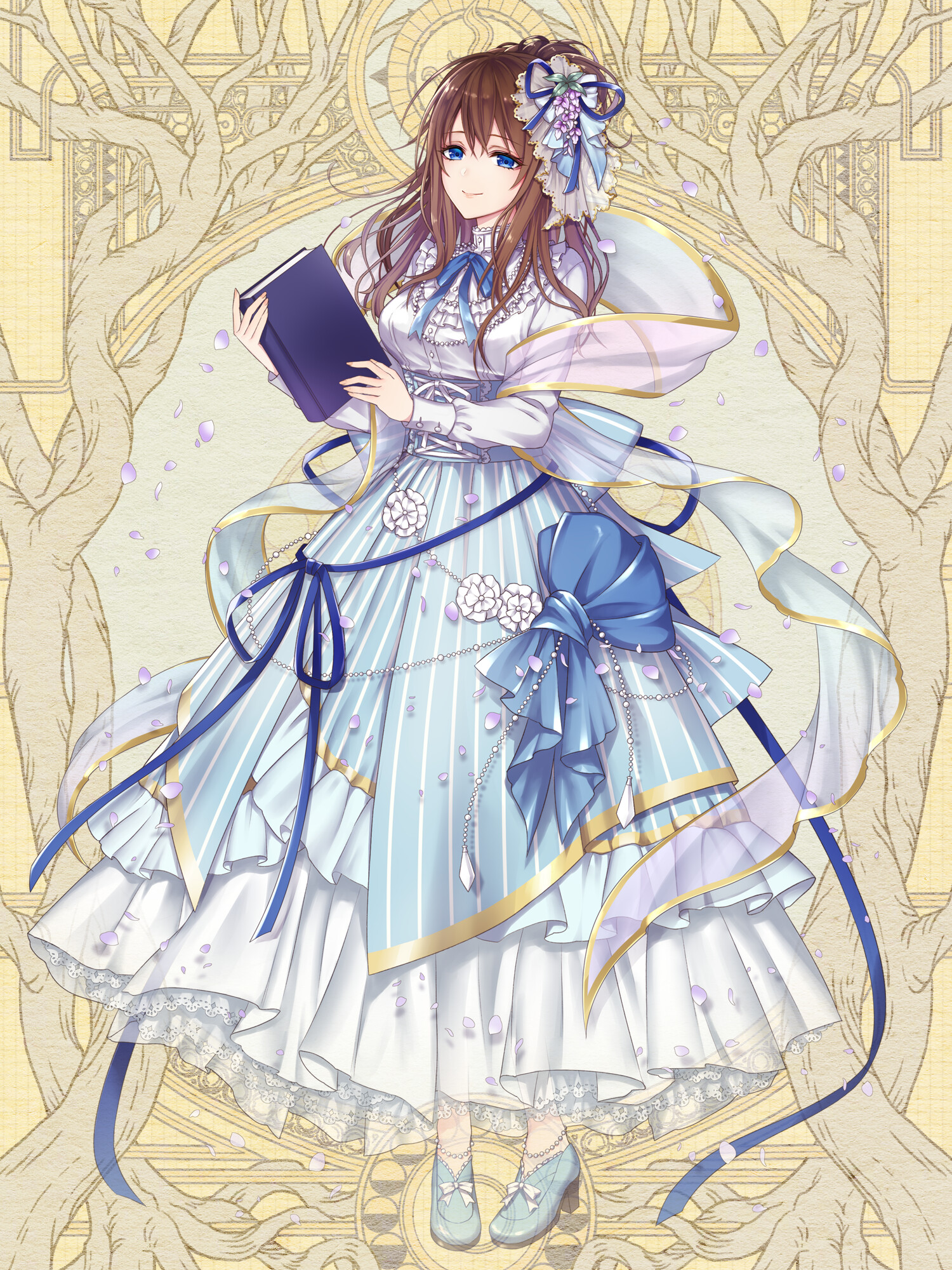 The Big ImageBoard (TBIB) - 1girl amelia wisteria blue bow blue dress blue eyes blue footwear ...