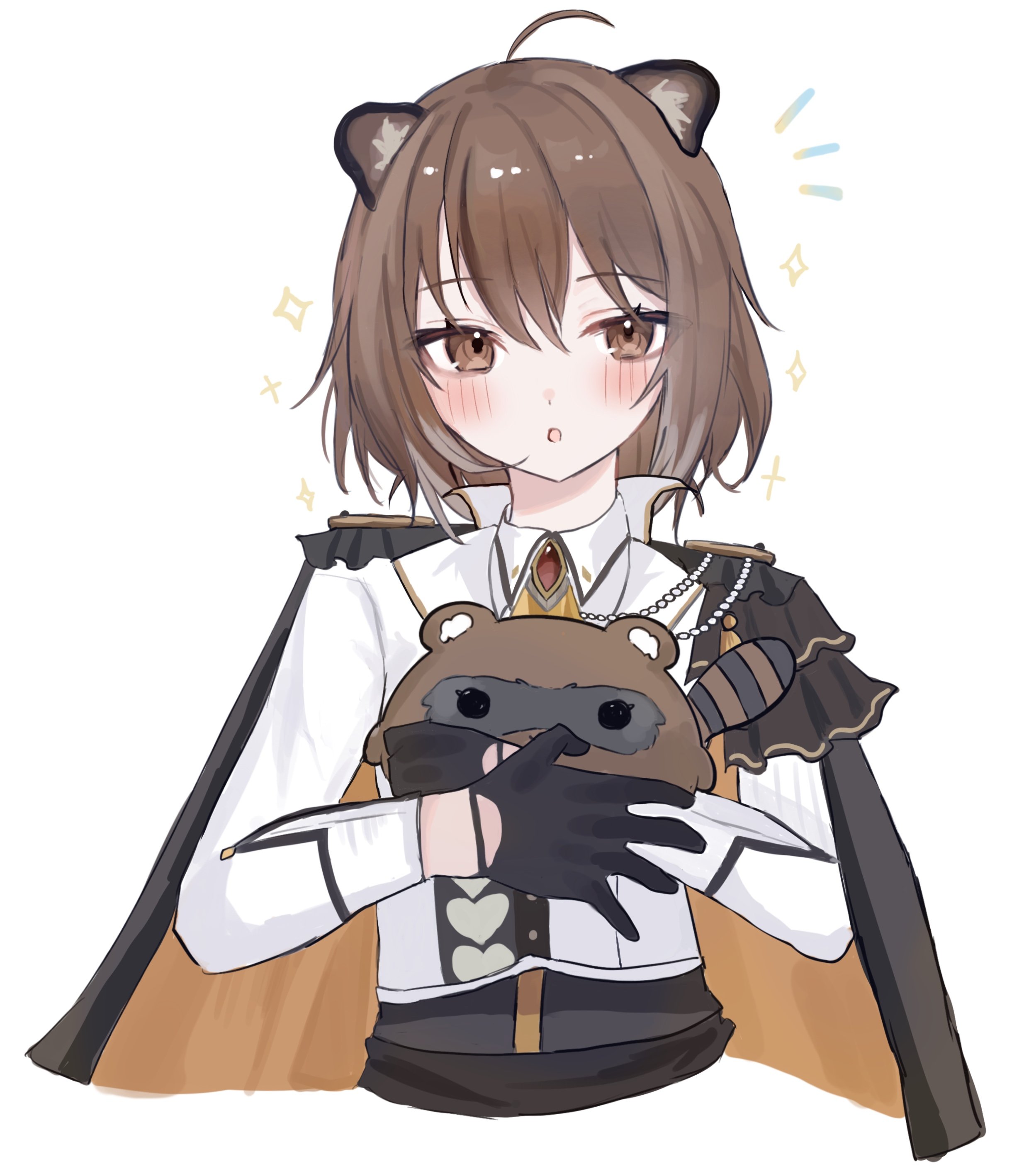 The Big ImageBoard (TBIB) - 1girl :o absurdres ahoge animal ear fluff animal ears ascot black ...