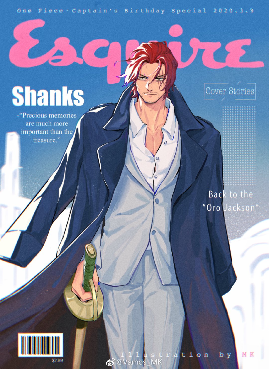 The Big ImageBoard (TBIB) - 1boy barcode beard blue jacket closed mouth coat coat on shoulders ...