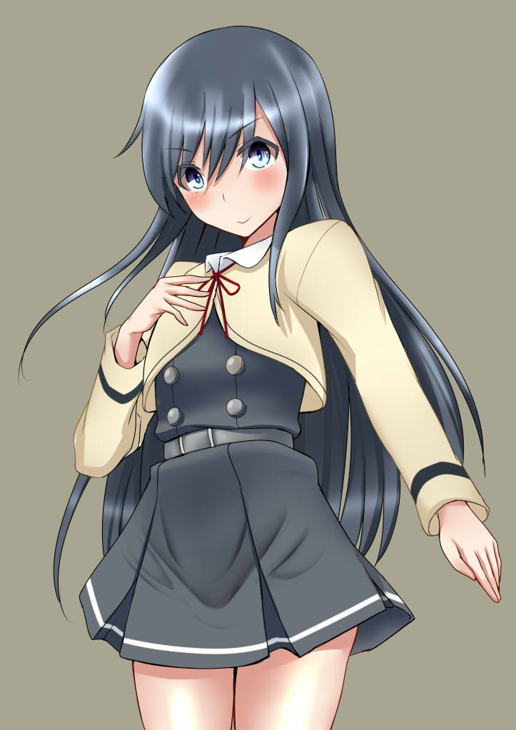 The Big ImageBoard (TBIB) - 1girl asashio (kancolle) asashio kai ni (kancolle) belt black hair ...