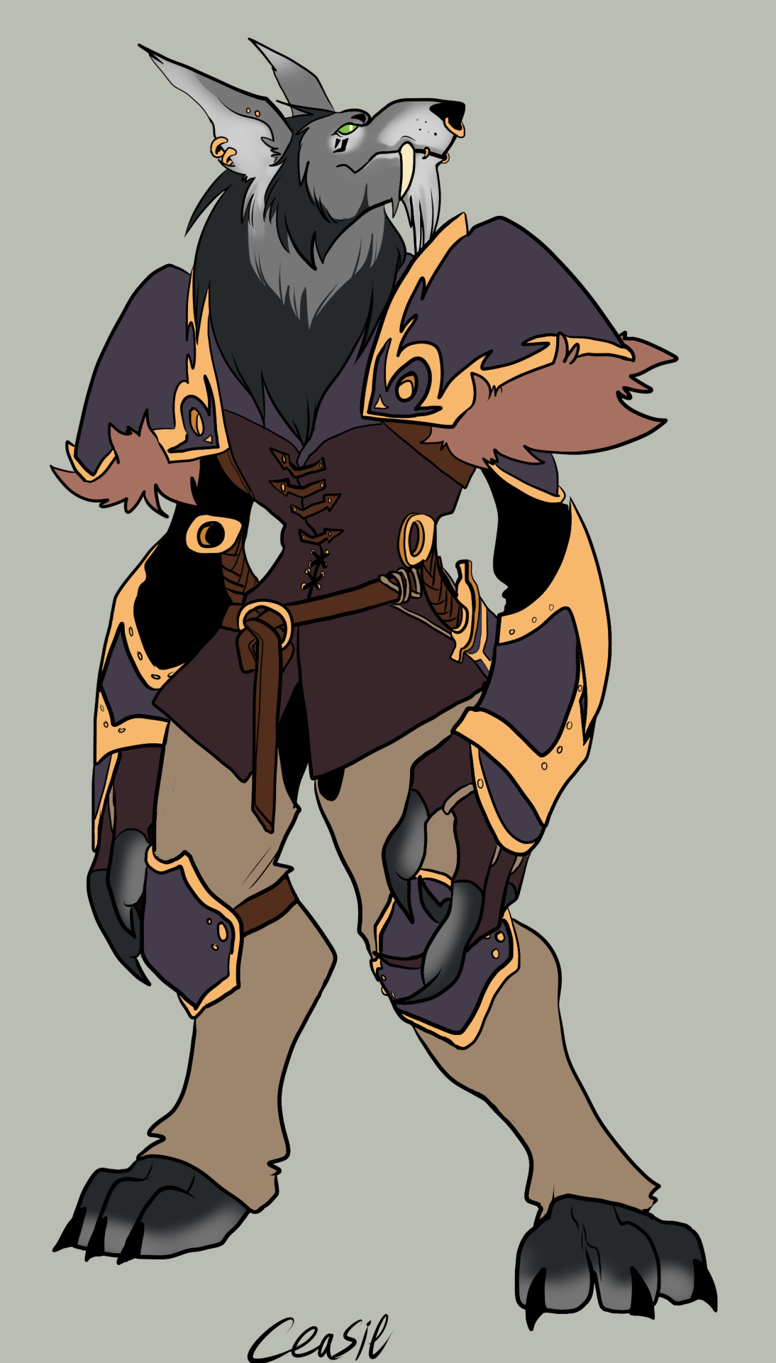 The Big ImageBoard (TBIB) - anthro armor canine ceasie (artist) claws clothed clothing dagger ...