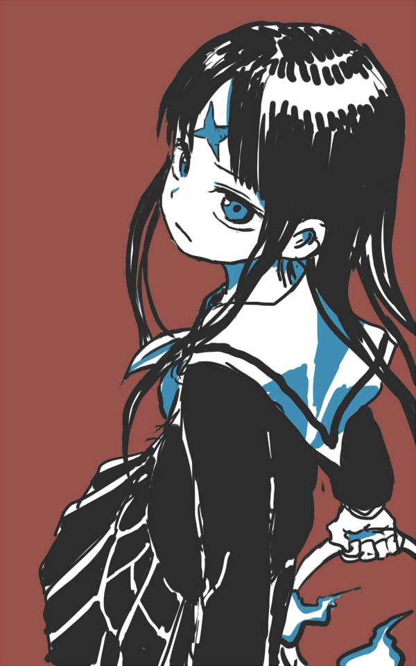 The Big ImageBoard (TBIB) - 1girl black hair black serafuku blue eyes ...