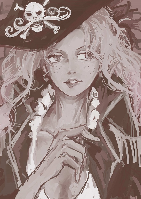 The Big Imageboard Tbib 1girl Earrings Freckles Hat Jolly Roger