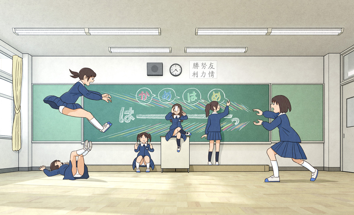The Big ImageBoard (TBIB) - 6+girls brown hair classroom kiyo ...