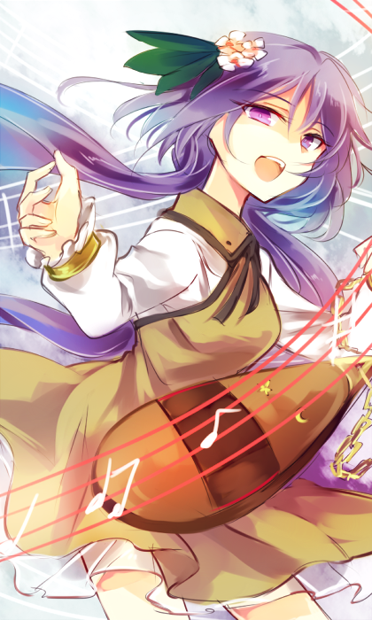 The Big Imageboard Tbib 1girl D Beamed Eighth Notes Biwa Lute