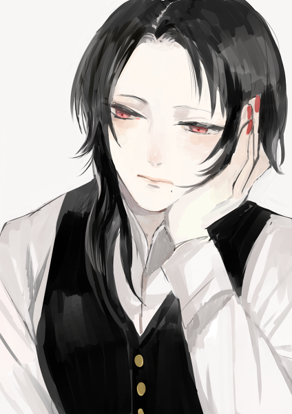 The Big ImageBoard (TBIB) - 1boy androgynous beauty mark black hair ...