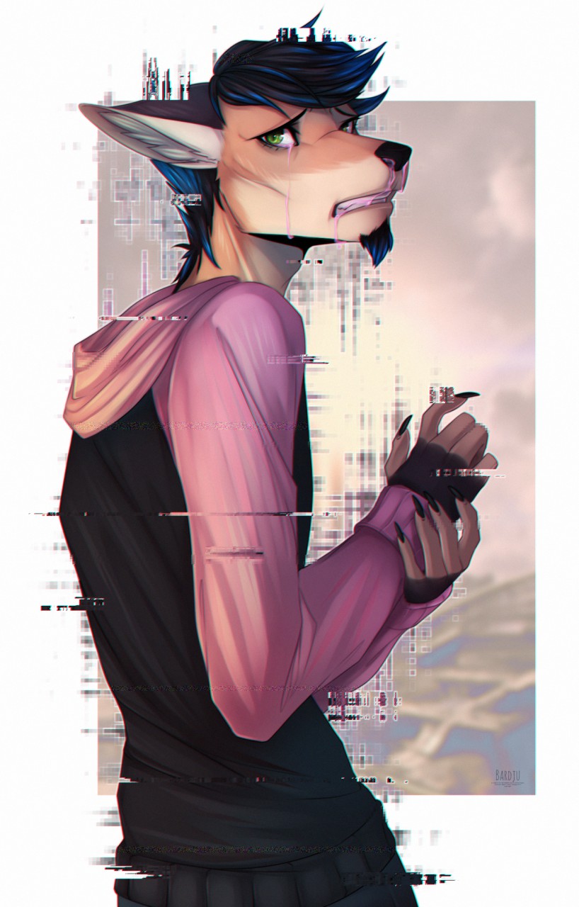 The Big ImageBoard (TBIB) - anthro bardju canid canine clothed clothing facial hair fangs glitch ...