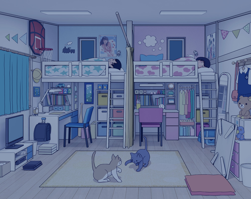 The Big ImageBoard (TBIB) - 1boy 1girl cat indoors kiyo (kyokyo1220 ...