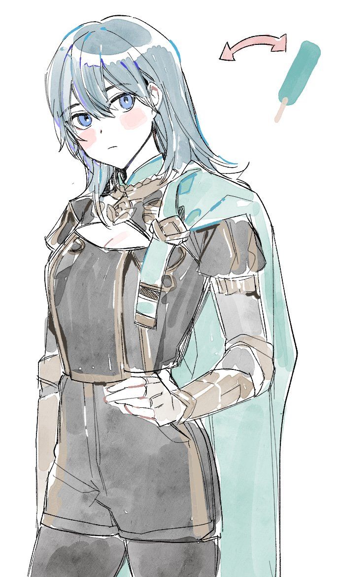 The Big ImageBoard (TBIB) - 1girl black shorts blue eyes blue hair ...