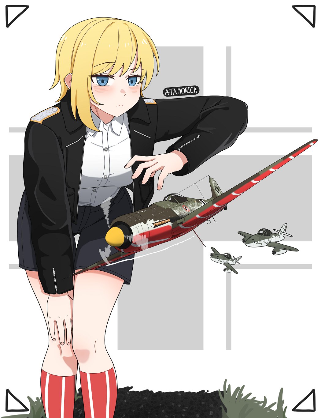 The Big ImageBoard (TBIB) - 1girl aircraft airplane artist name atamonica balkenkreuz black ...