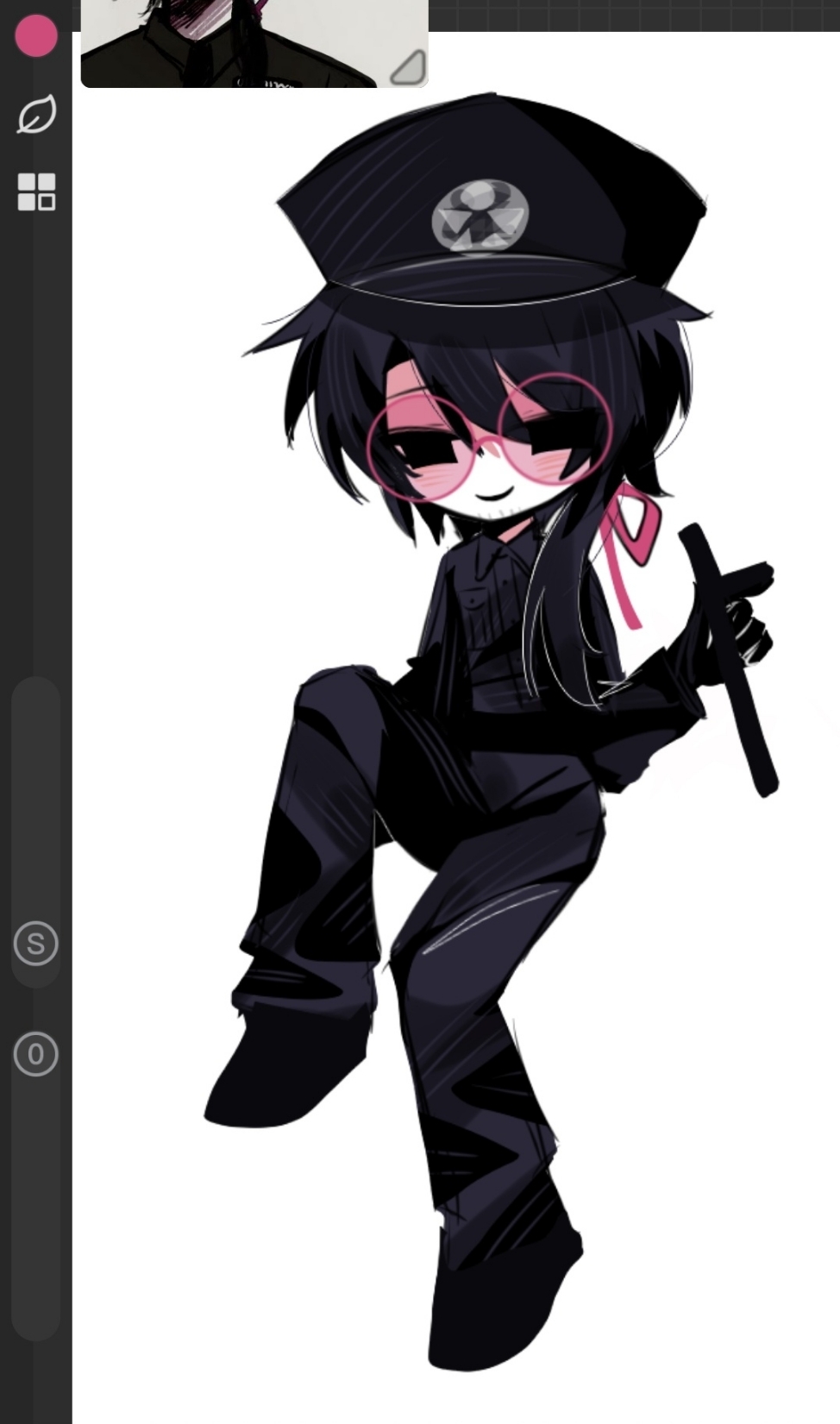 The Big ImageBoard (TBIB) - 1boy art program in frame beard stubble black eyes black footwear ...