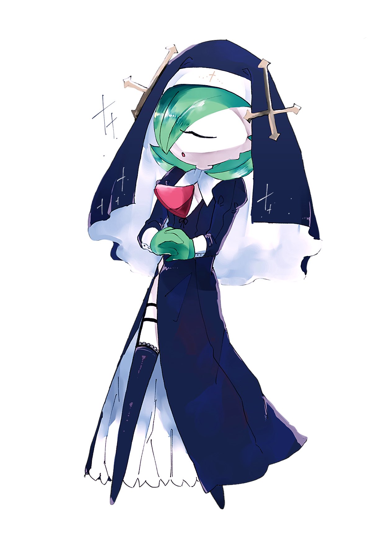 The Big ImageBoard (TBIB) - black thighhighs bob cut closed eyes cross ...