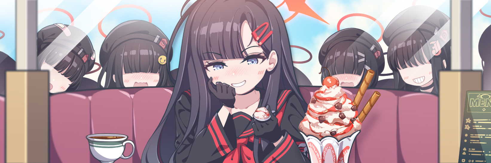The Big ImageBoard (TBIB) - 6+girls atsuko's grin (meme) black hair ...