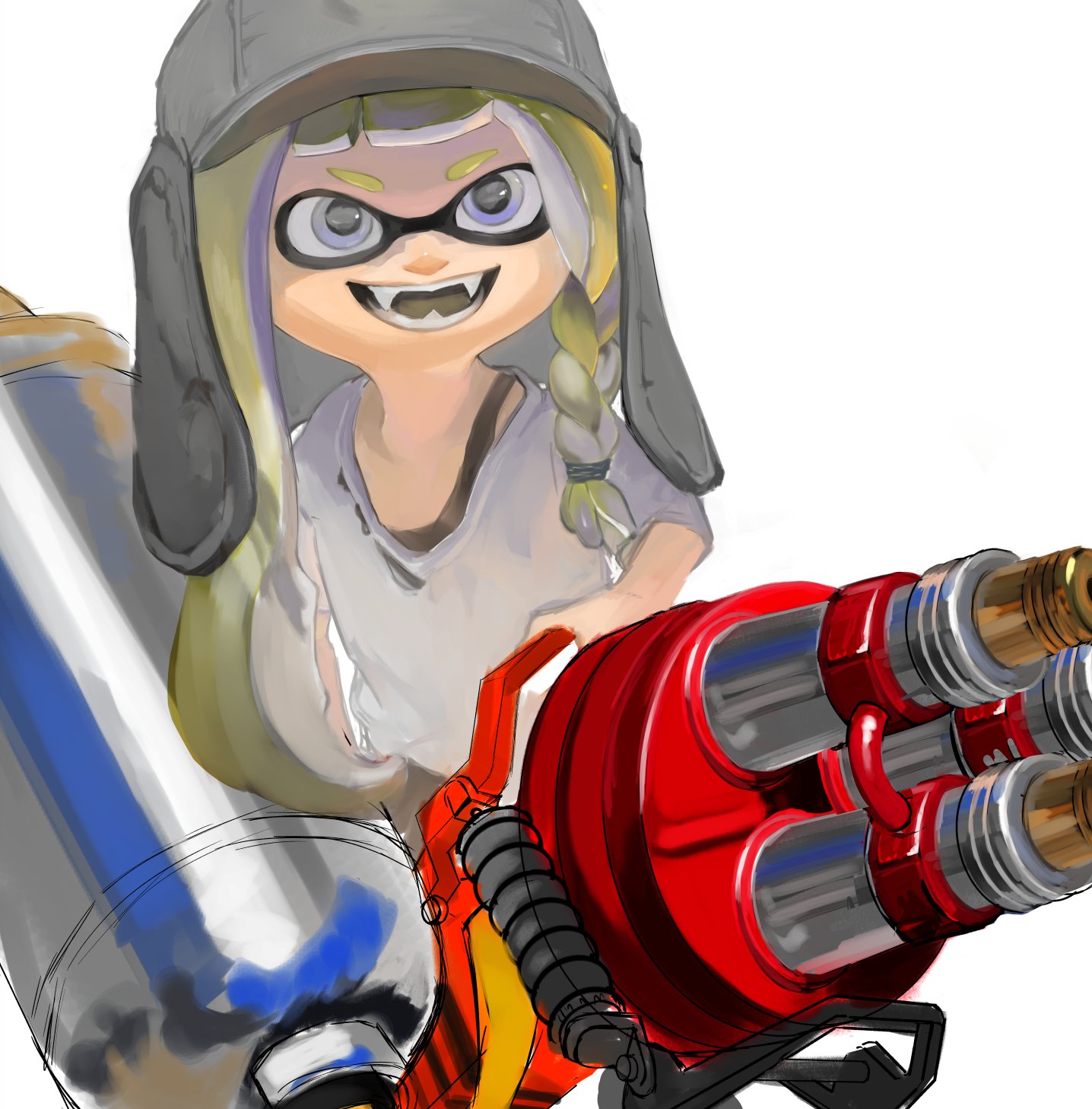 The Big ImageBoard (TBIB) - 1girl :d asymmetrical hair blonde hair ...