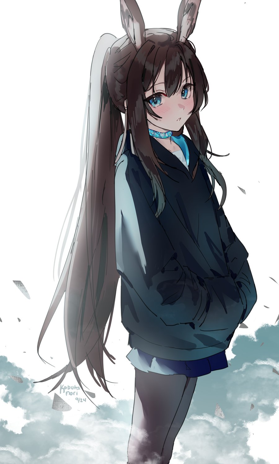 The Big ImageBoard (TBIB) - 1girl amiya (arknights) animal ears arknights black pantyhose black ...